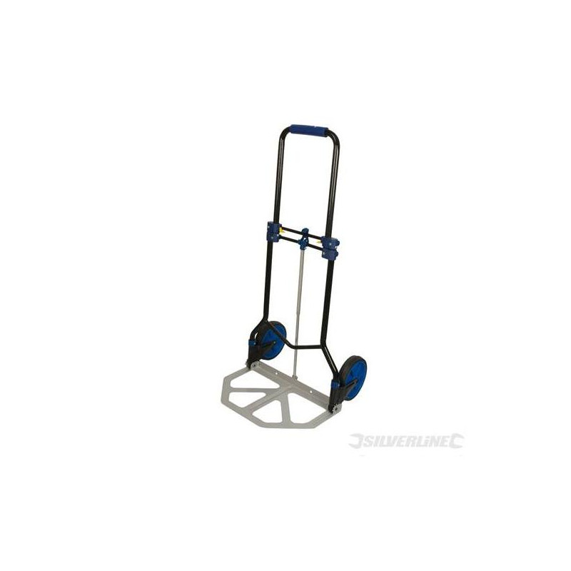 Silverline - Diable pliable plat, hauteur ajustable 50 Kg